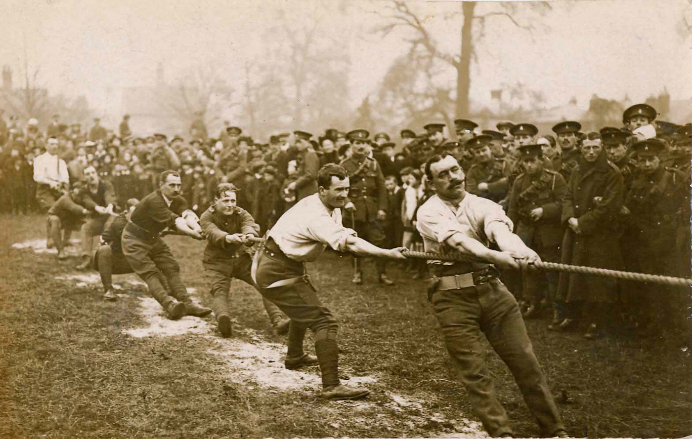 Unnamed tug o' war team, London studio - WW1Photos.org