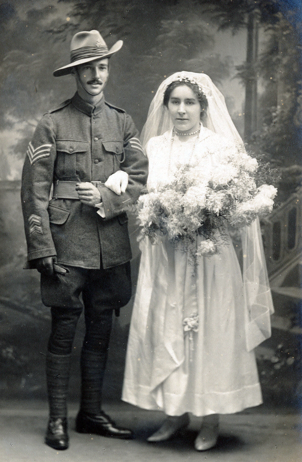 Sergeant and Mrs Burley, 16 December, 1918, Edwarde Studio, Southampton ...