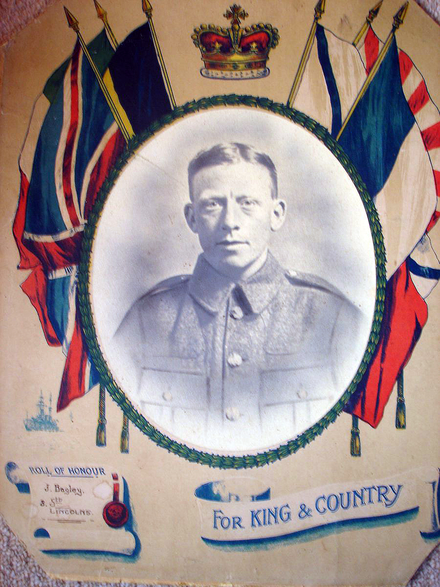 Pte. John Bagley of East Ravendale, 1st Battalion, Lincolnshire ...