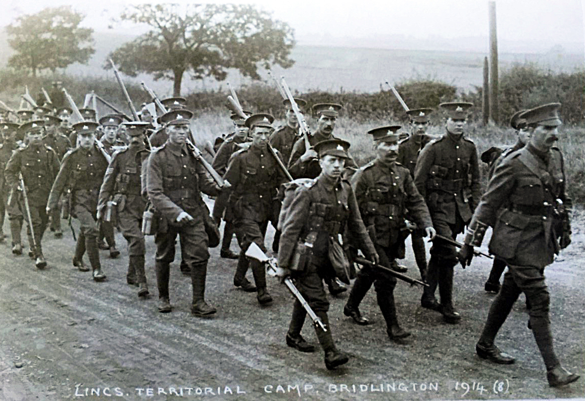 U268 5th Battalion, Lincolnshire Regiment, annual camp,1914, led by ...
